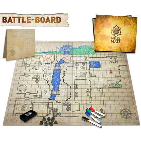 The Original Battle Grid Game Board - 23x27 - Dry Erase Square & Hex ...