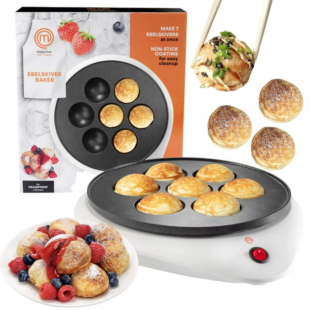 Masterchef Electric Ebelskiver Maker for Baking, Japanese Takoyaki ...