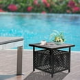 "SOLAURA Outdoor Bistro Table, Metal Patio Base Stand with 1.57 ...
