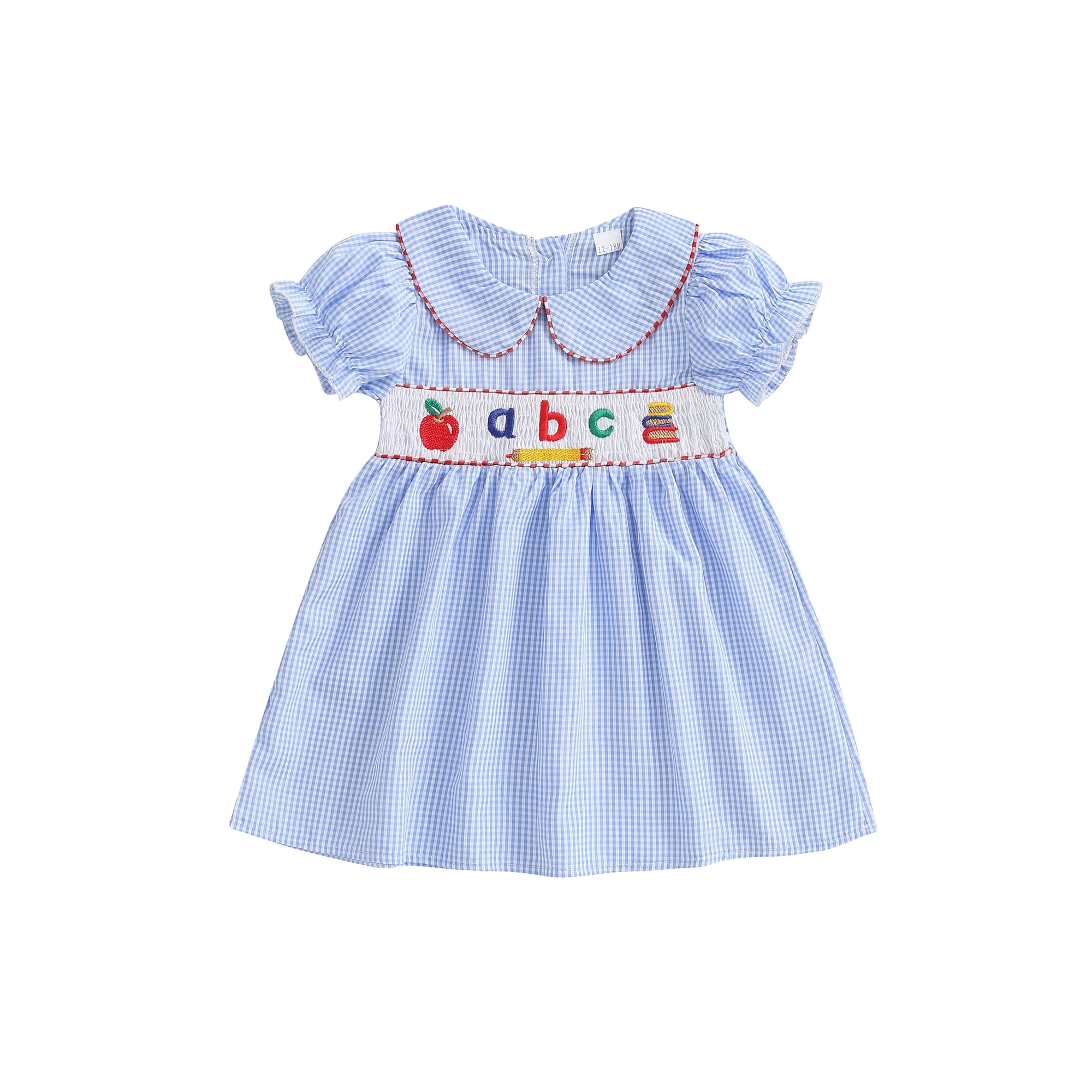 Click here for Argulvti Toddler Girls Summer Dress Abc Apple Embr... prices