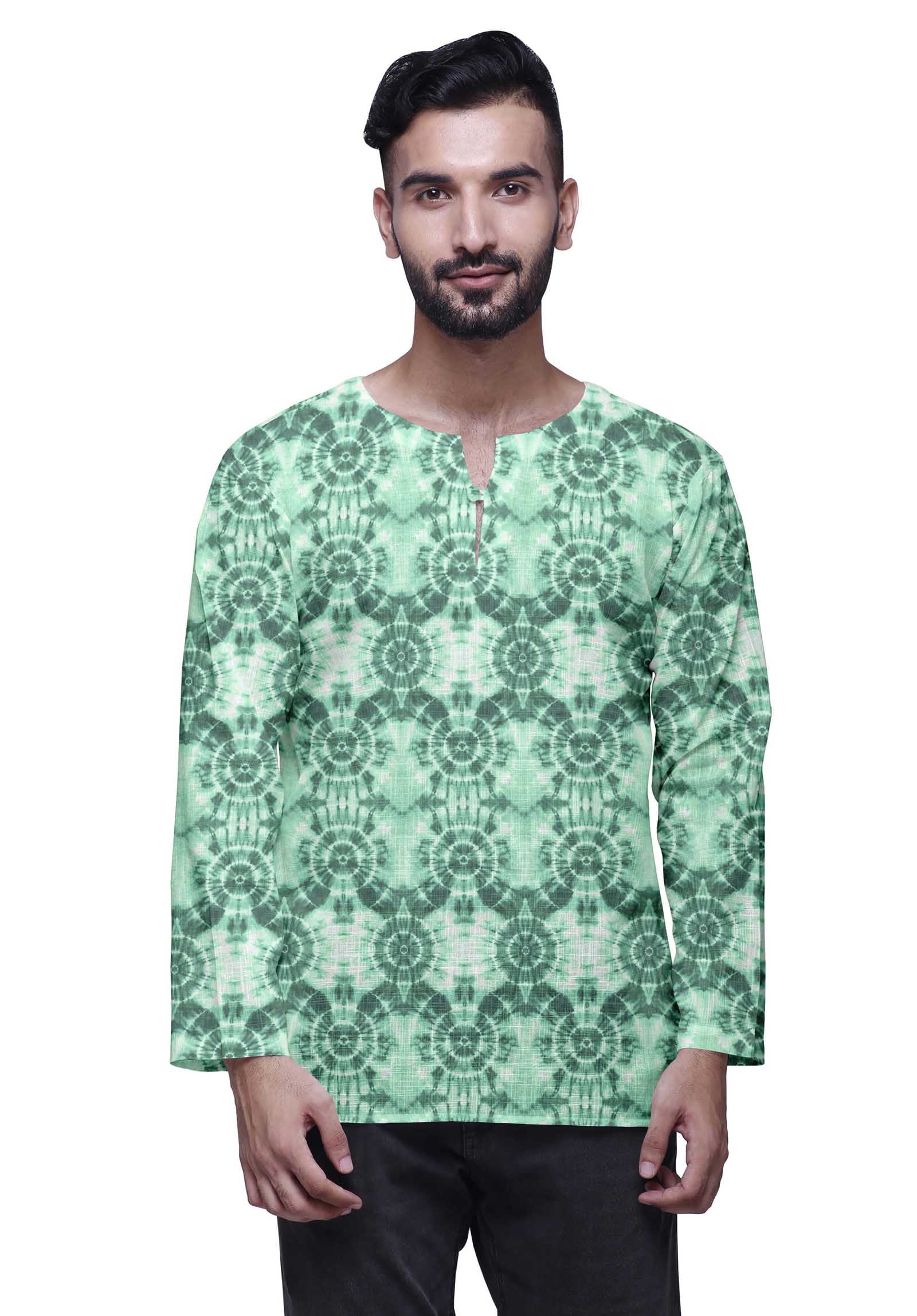 Atasi Indian Traditional Kurta For Men Keyhole Neck Short KurtaÂ ShirtÂ ...