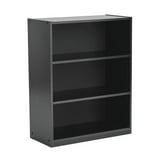 Mainstays Black Oak 3-Shelf Bookcase with Adjustable Shelves, 31 Inches ...