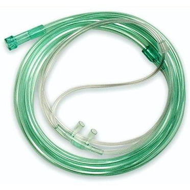 Westmed #0556 Adult Ultra Soft Oxygen Cannula, green tubing - 7 Foot (5 ...