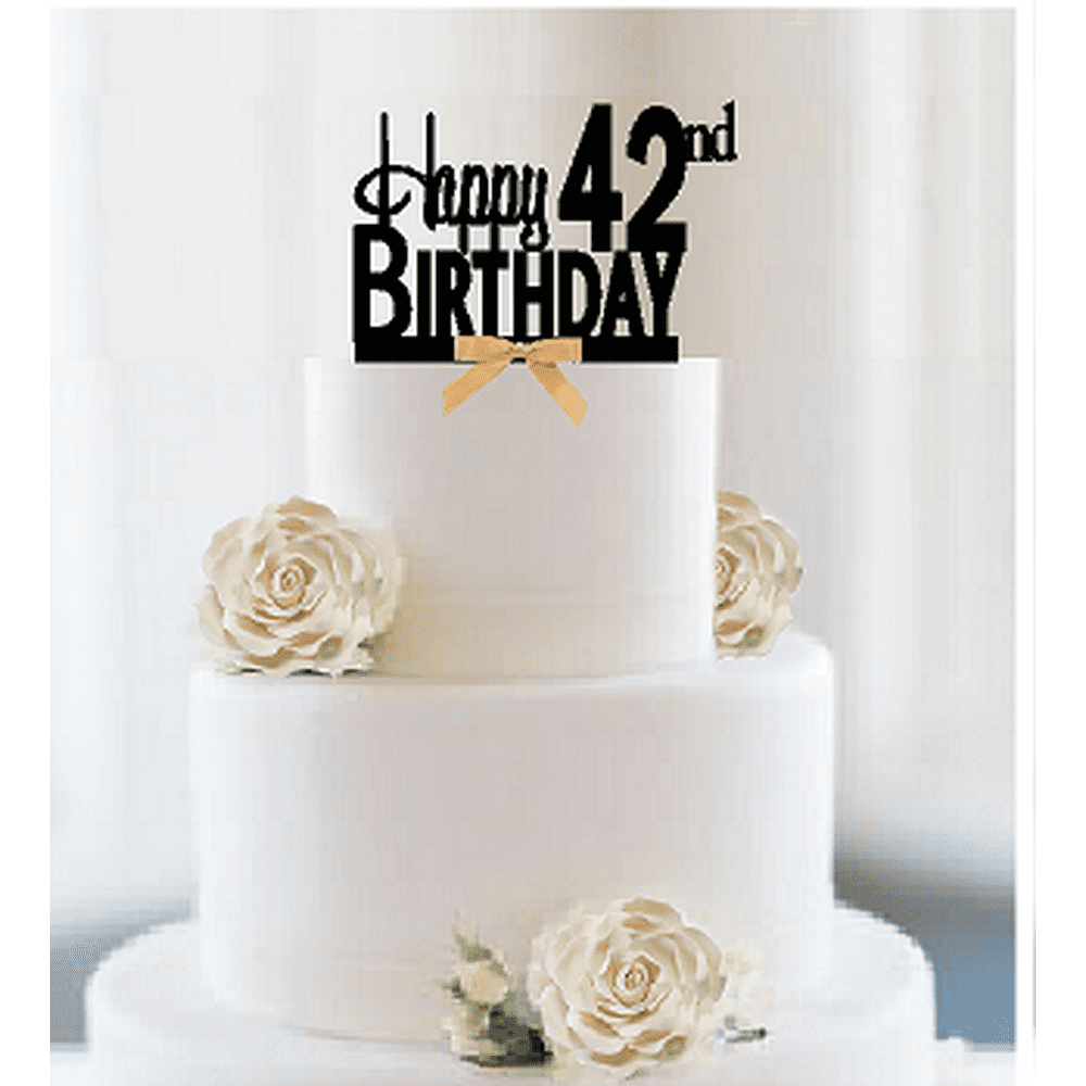 Item#042CTGR - Happy 42nd Birthday Elegant Cake Decoration Topper with ...