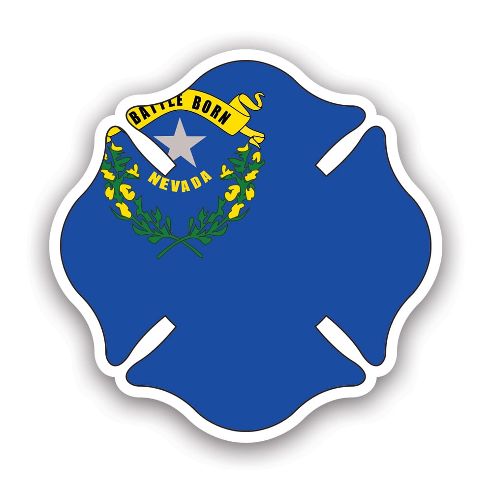 Nevada State Maltese Cross Shaped Sticker Decal - Self Adhesive Vinyl ...