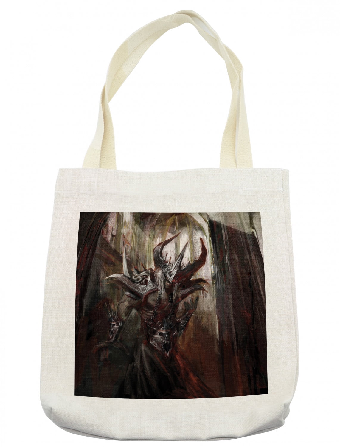 Fantasy World Tote Bag, Armored Evil Monster in Apocalyptic Imaginary ...