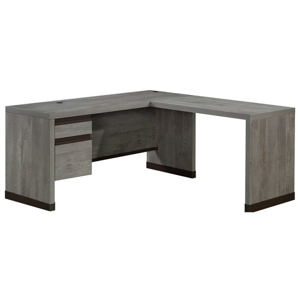 Sauder Manhattan Gate Engineered Wood L-Shaped Desk in Mystic Oak ...