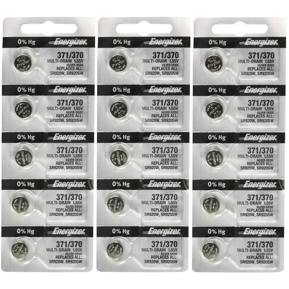 Energizer 371 or 370 Button Cell Silver Oxide SR920SW 15 Watch ...