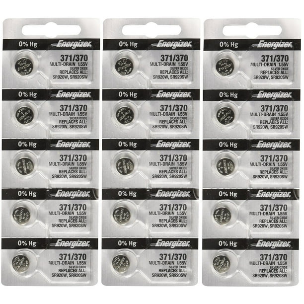 Energizer 371 or 370 Button Cell Silver Oxide SR920SW 15 Watch ...