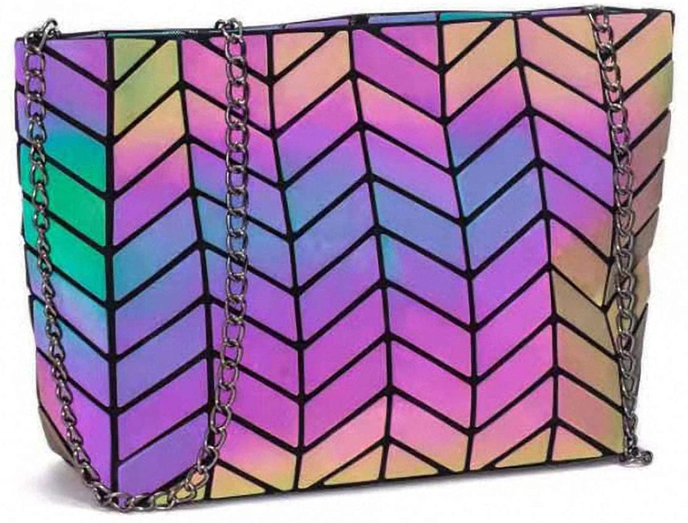 Geometric Luminous Tote Bag Holographich Purses and Handbags Flash ...