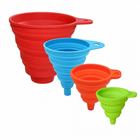 4-Piece Kitchen Funnel Jar For Bottling, Food Grade Silicone ...