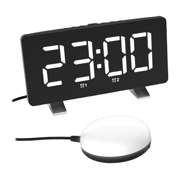 Reloj Despertador digital Gloria con espejo Pantalla agitador 12/24 con ...