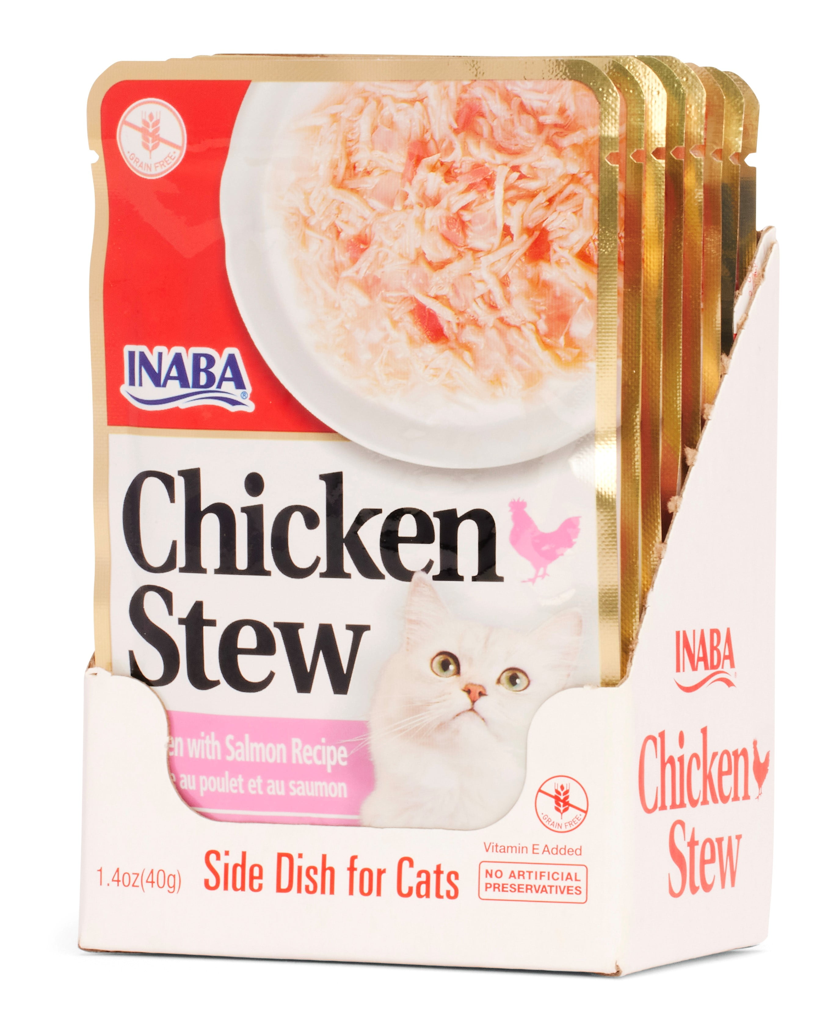 INABA Chicken Stew Gelee Cat Food Topper, Eight 1.4 oz Pouches, Chicken ...