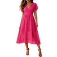 asdoklhq Formal Dresses for Women Tea Party Dresses Waist-Tied V ...