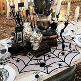 WeowiYief Festives Spiderweb Tablecloth Black Lace Spider Party Table ...
