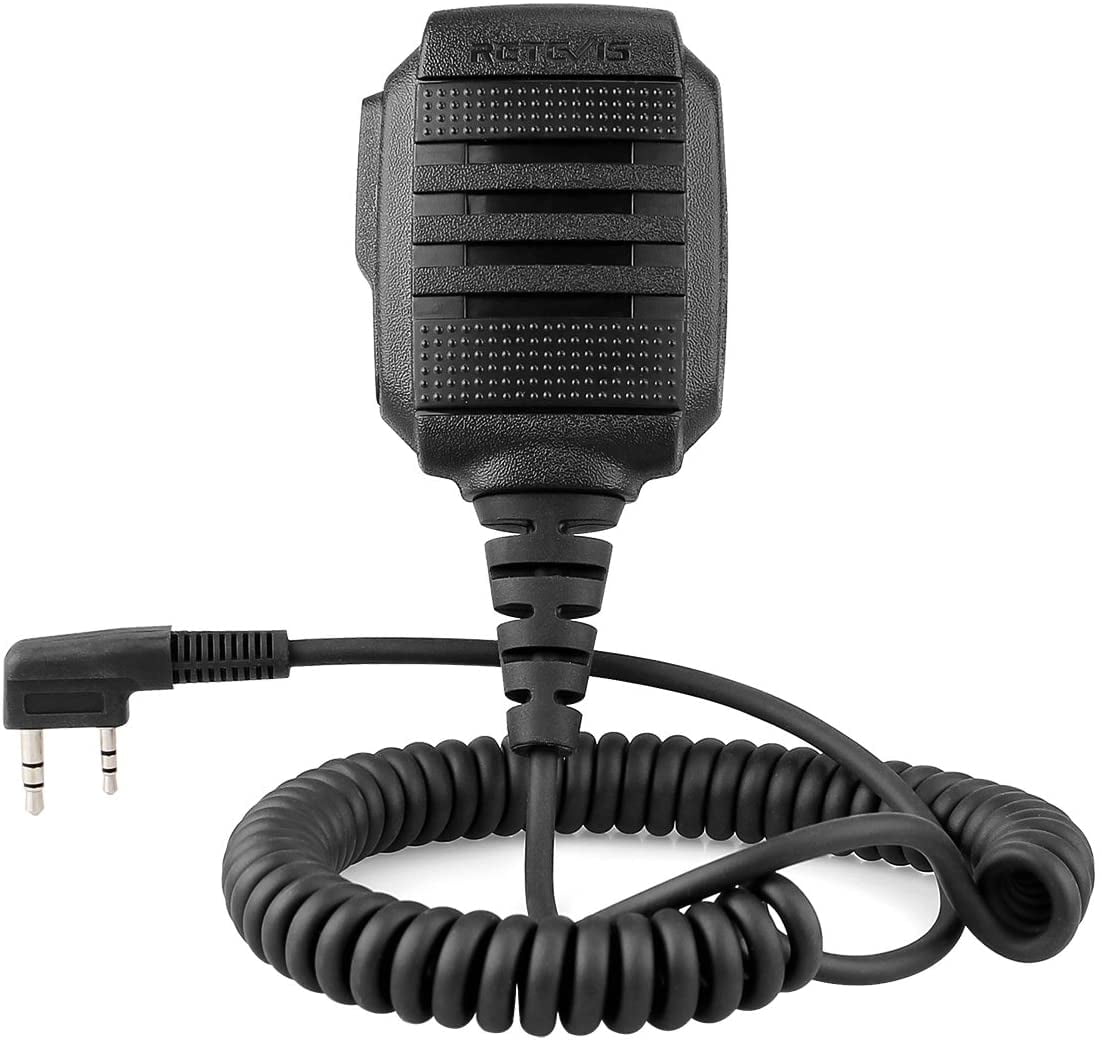 Retevis RS-114 Radio Speaker Microphone IP54 2 Pin for Retevis RT27 ...