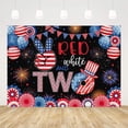 4th of July Happy 2nd Birthday Backdrop Red Black Independence Day ...