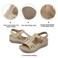 SHIBEVER Women's Wedge Sandals Boho Beach Summer Velcro Strap Wedge ...