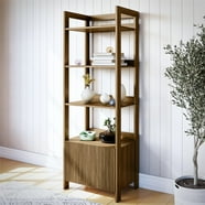 Milltown Merchants Teak Ladder Shelf - Wooden Folding Bookcase (Teak ...