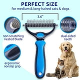 Fashia Pet Grooming Rake, Double-Sided Deshedding Dematting Tool, Dog ...