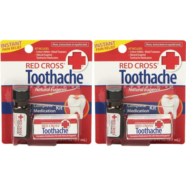 2 Pack - Red Cross Toothache Complete Medication Kit 0.12oz Each ...