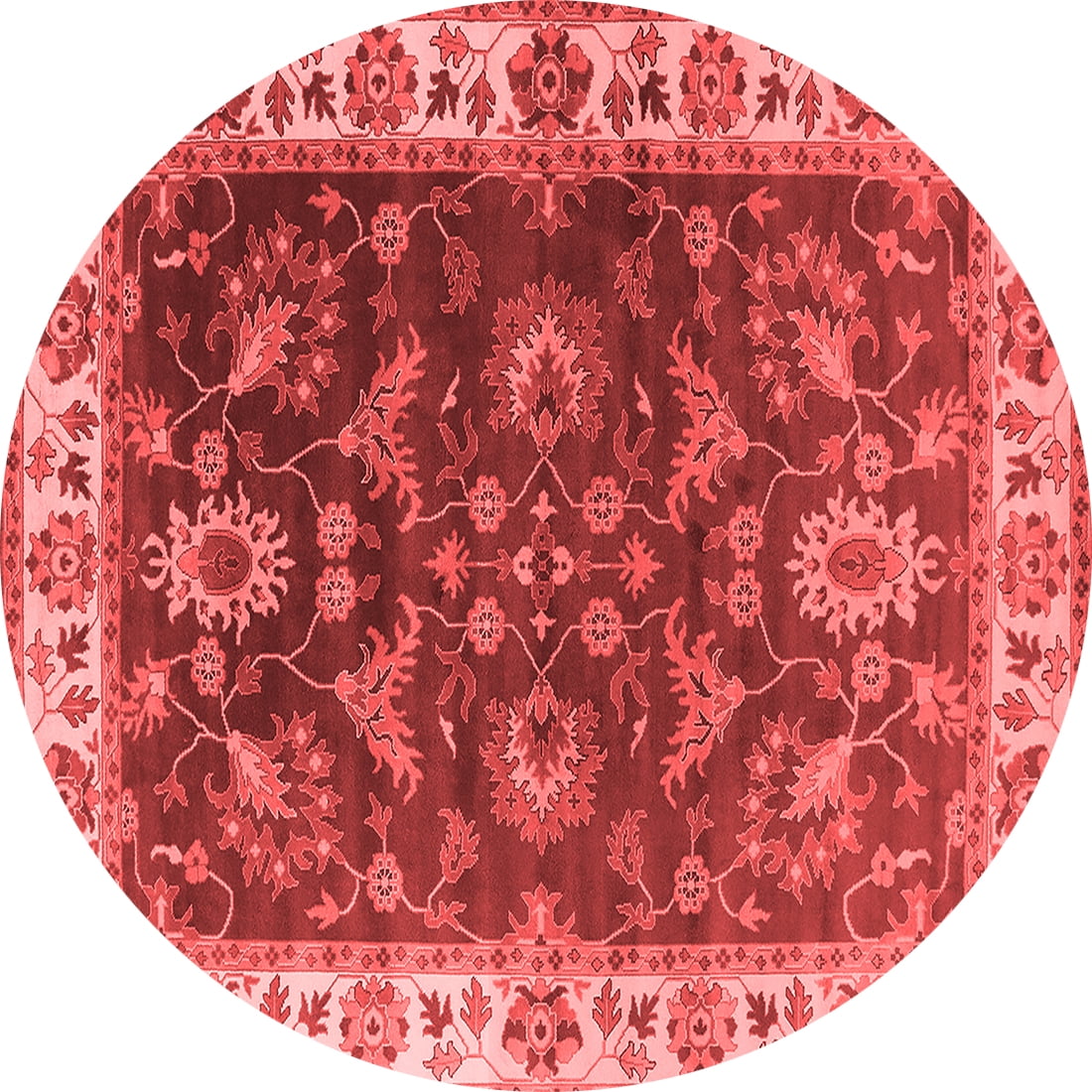 Ahgly Company Indoor Round Oriental Red Industrial Area Rugs, 8' Round ...