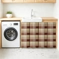 Brown Buffalo Plaid Cabinet Curtains 28" W x 35" L Geometric Check ...