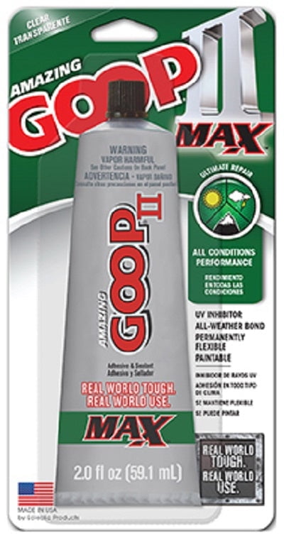 Goop 142100 2 oz Tube Of Amazing Goop II Max Clear Ultimate Repair Glue ...
