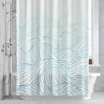 Teal Wave Lines Shower Curtain for Bathroom Decor, Abstract Curves ...