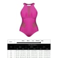 Womens Plus Size One Piece Swimsuit Mesh High Neck Bathing Suit Tummy