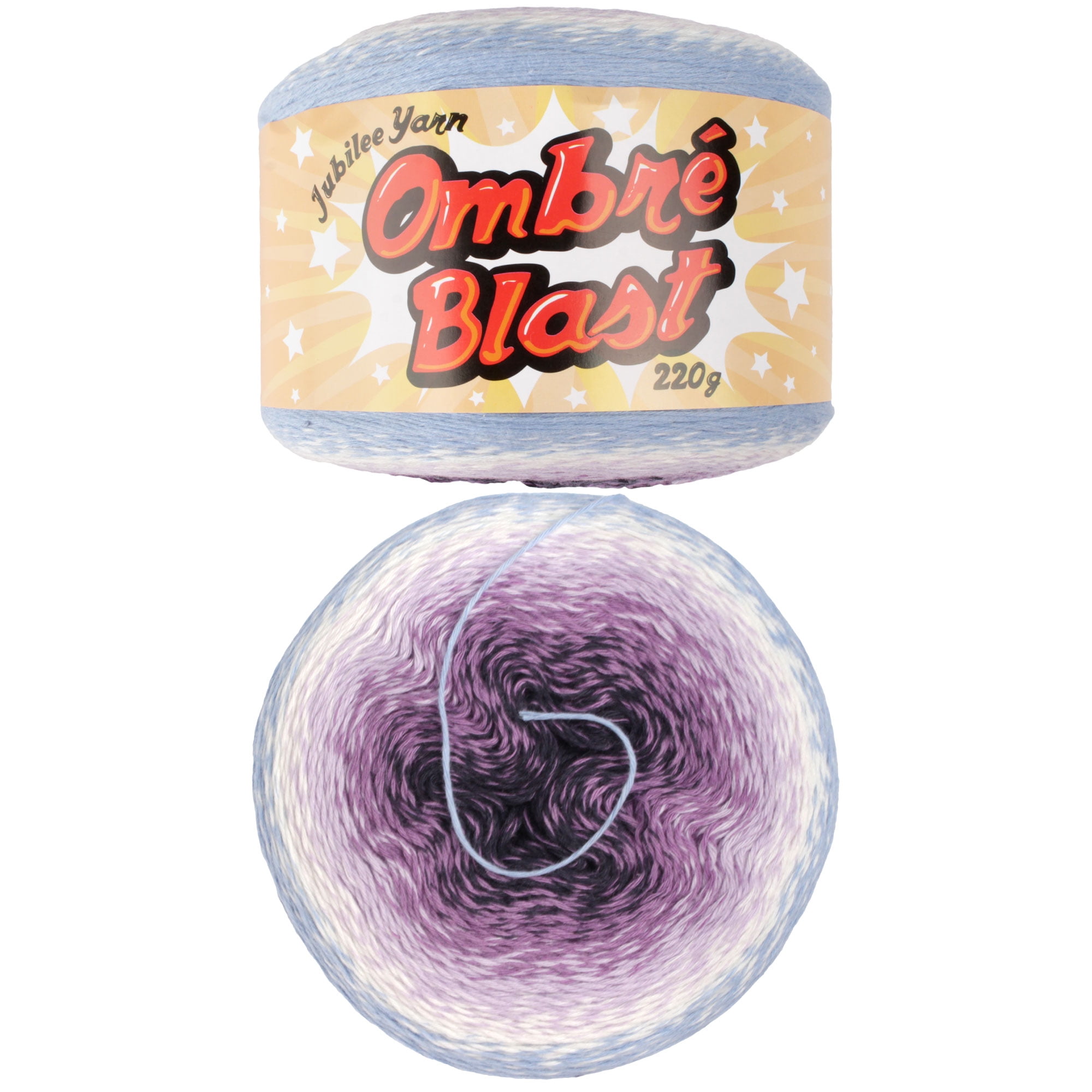 JubileeYarn Ombré Blast Yarn - Baby Weight Cotton - 220g/cake - Crypt ...