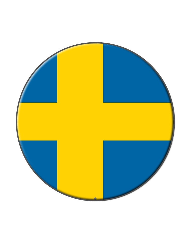 Sweden Swedish Flag Lapel Hat Pin Tie Tack Large Round - Walmart.com