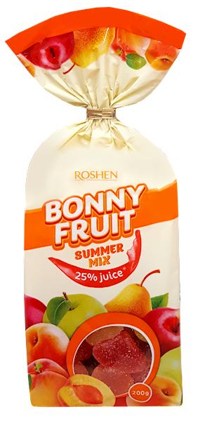 Roshen Bonny Fruit Summer Mix Gummy Candy, Made with 25% Fruit Juice ...