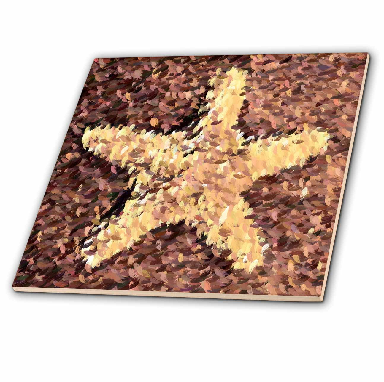 3dRose Gold Starfish- Nature- Ocean Art- Beach Art - Ceramic Tile, 6 ...