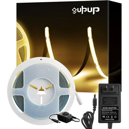 Gupup (White, 16.4 ft) COB Turnable LED Strip Light,Dimmable 6000K ...