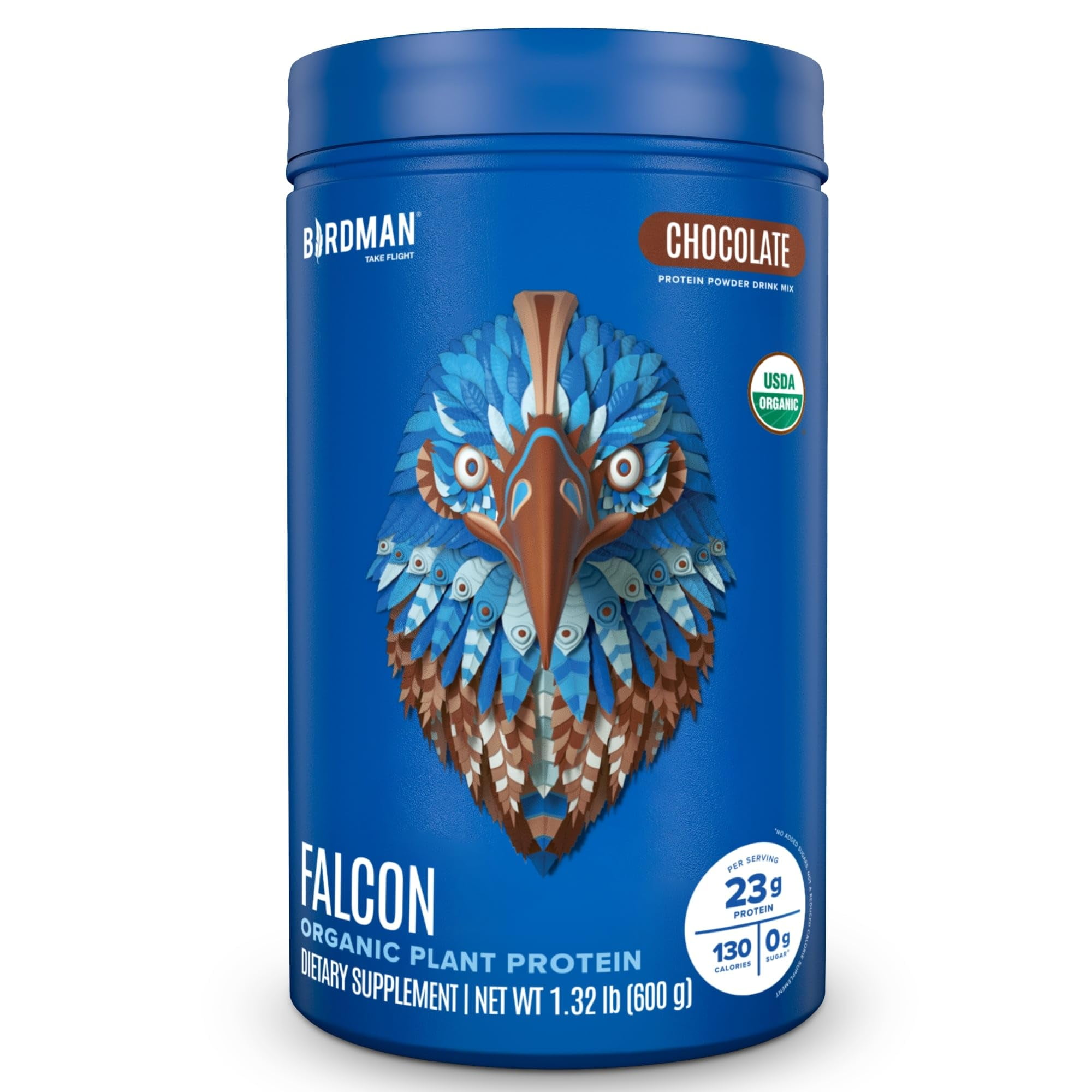 Proteína vegana en polvo BIRDMAN Falcon Organic Chocolate 600g ...