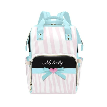 Pink Zebra Teal Personalized Diaper Bag Backpack Tote with Name,Custom ...