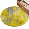Abstract Yellow Mottled Texture Round Area Rug 3ft,Living Room Rug Non ...
