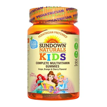 Sundown Naturals Kids Disney Princess Multivitamin Gummies, 60 Ea, 6 ...