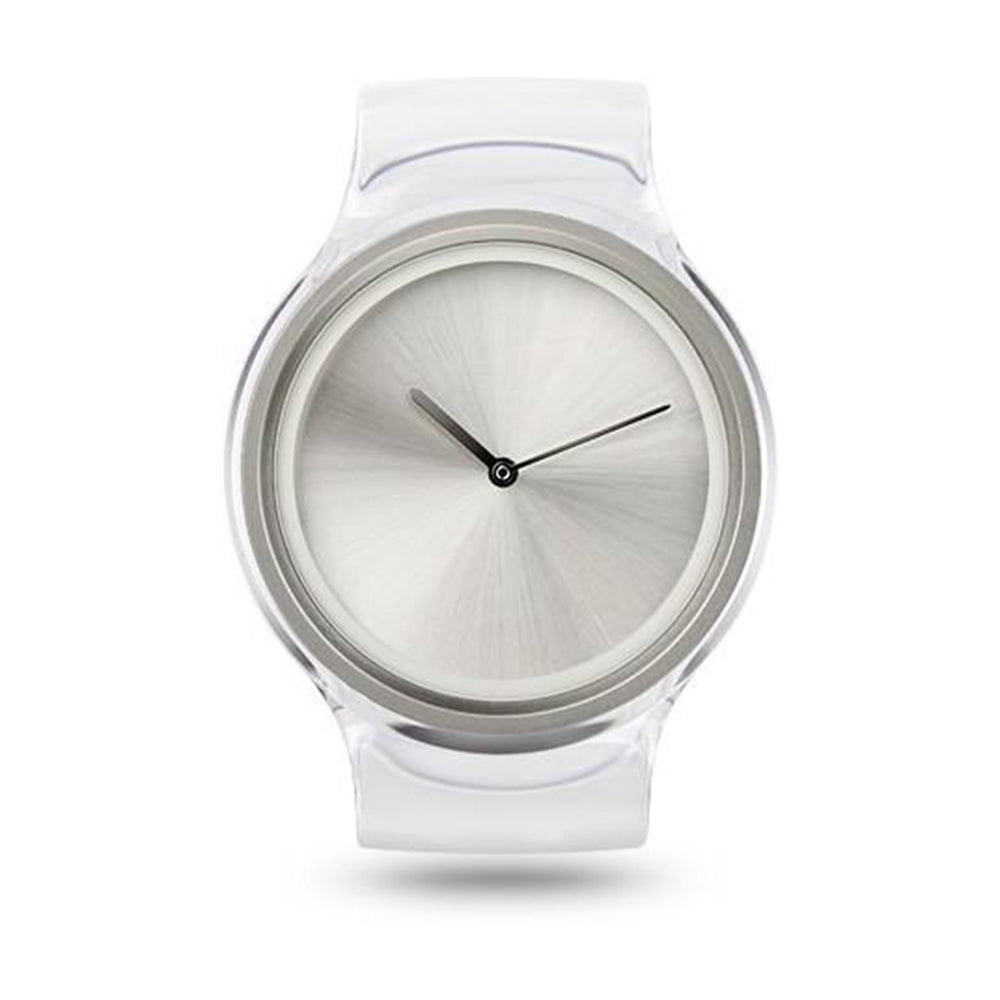 Ziiiro Unisex Silver Dial White Plastic Band Ion Transparent Quartz ...
