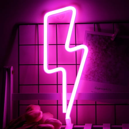 Neon Signs Lightning Bolt Neon Sign Neon Lights Led Wall Light Sign USB ...