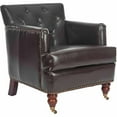 SAFAVIEH Colin Industrial Tufted Club Chair with Casters, Brown ...