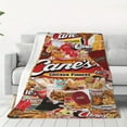 Cozy Canes Chicken Fingers Flannel Throw Blanket - Soft Polyester Knit ...