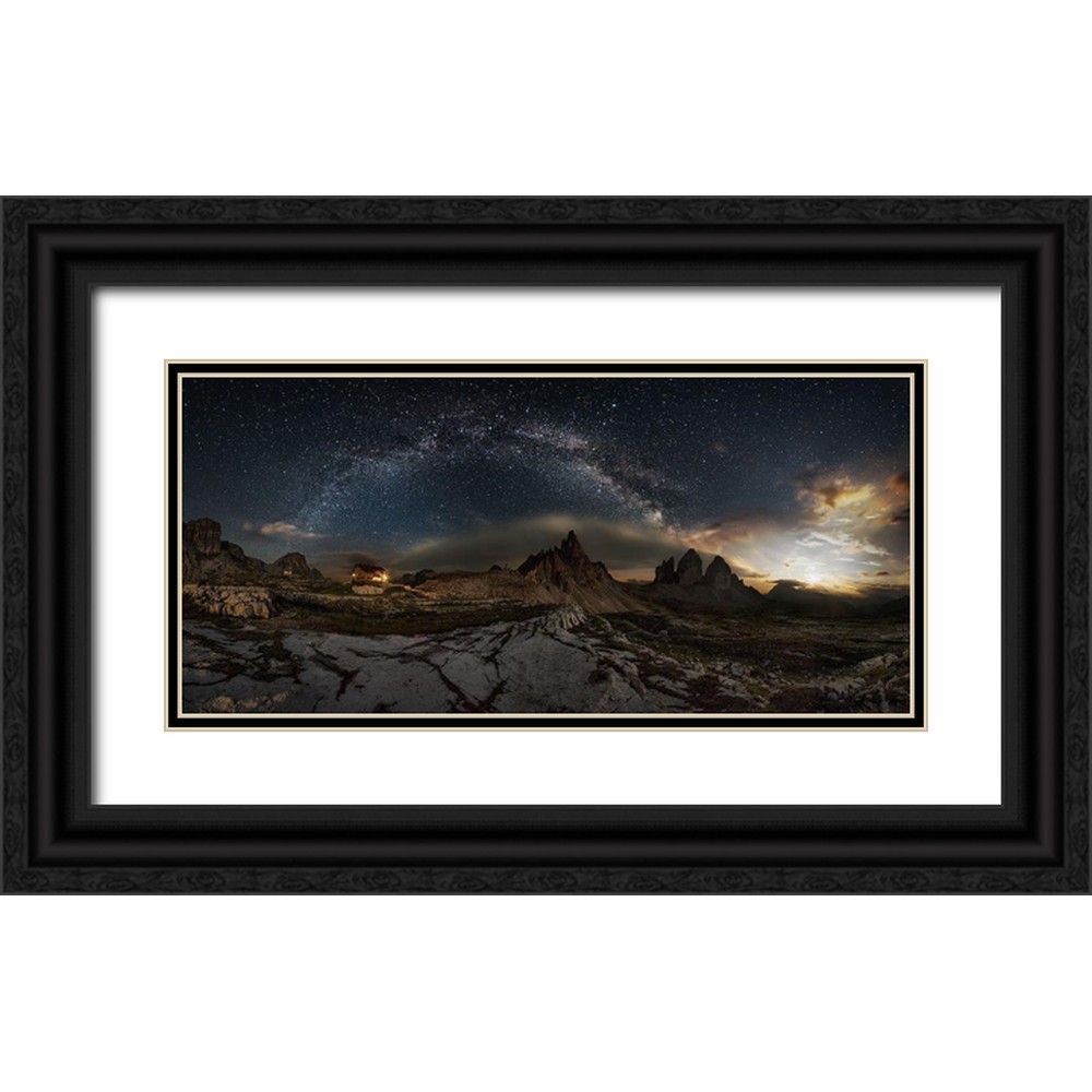 Pedretti, Ivan 24x13 Black Ornate Wood Framed with Double Matting ...