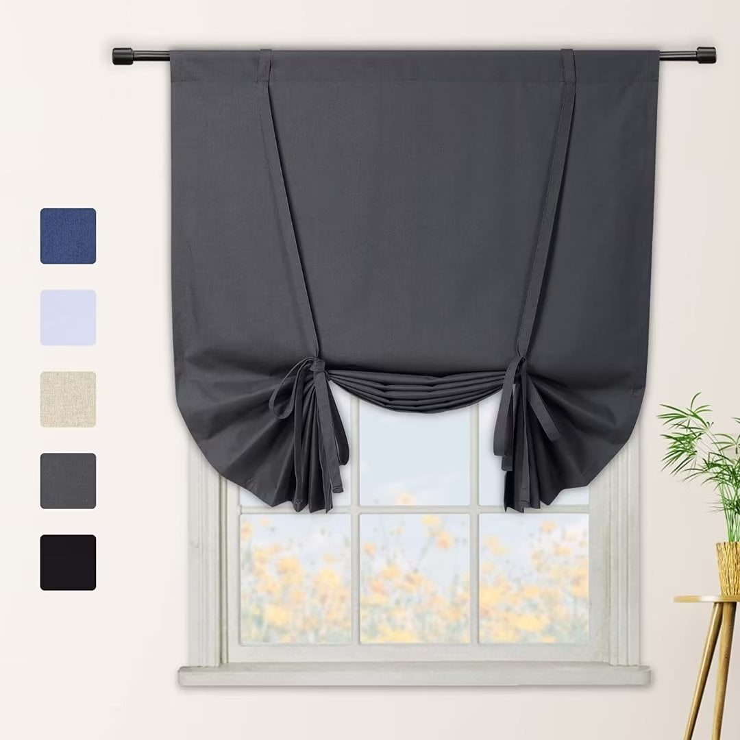 GlowSol Tie Up Curtains Room Darking Adjustable Window Curtains for ...