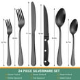 24 Piece Flatware Set for 4, TINANA Stainless Steel Flatware Set ...