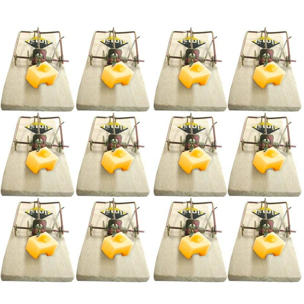 12 Snap Spring Wooden Mouse Traps Rodent Control Rat Mice Bait Trap ...