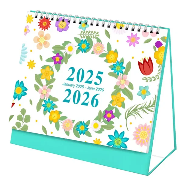 Calendario De Escritorio 2025 A 2026 Calendario Mensual Flor | Walmart en línea