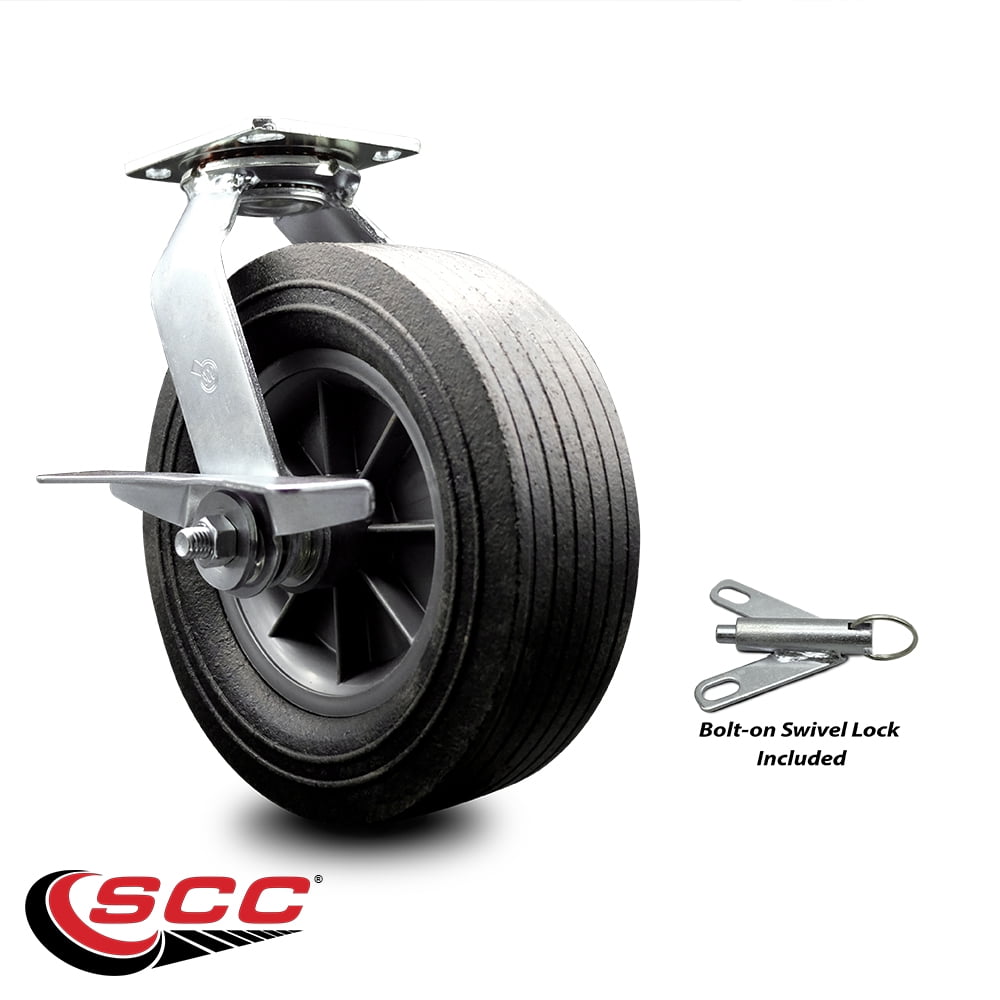 Buy CST10 Greenlee 10 Inch Swivel Caster with Brake & Bolt-On Swivel ...