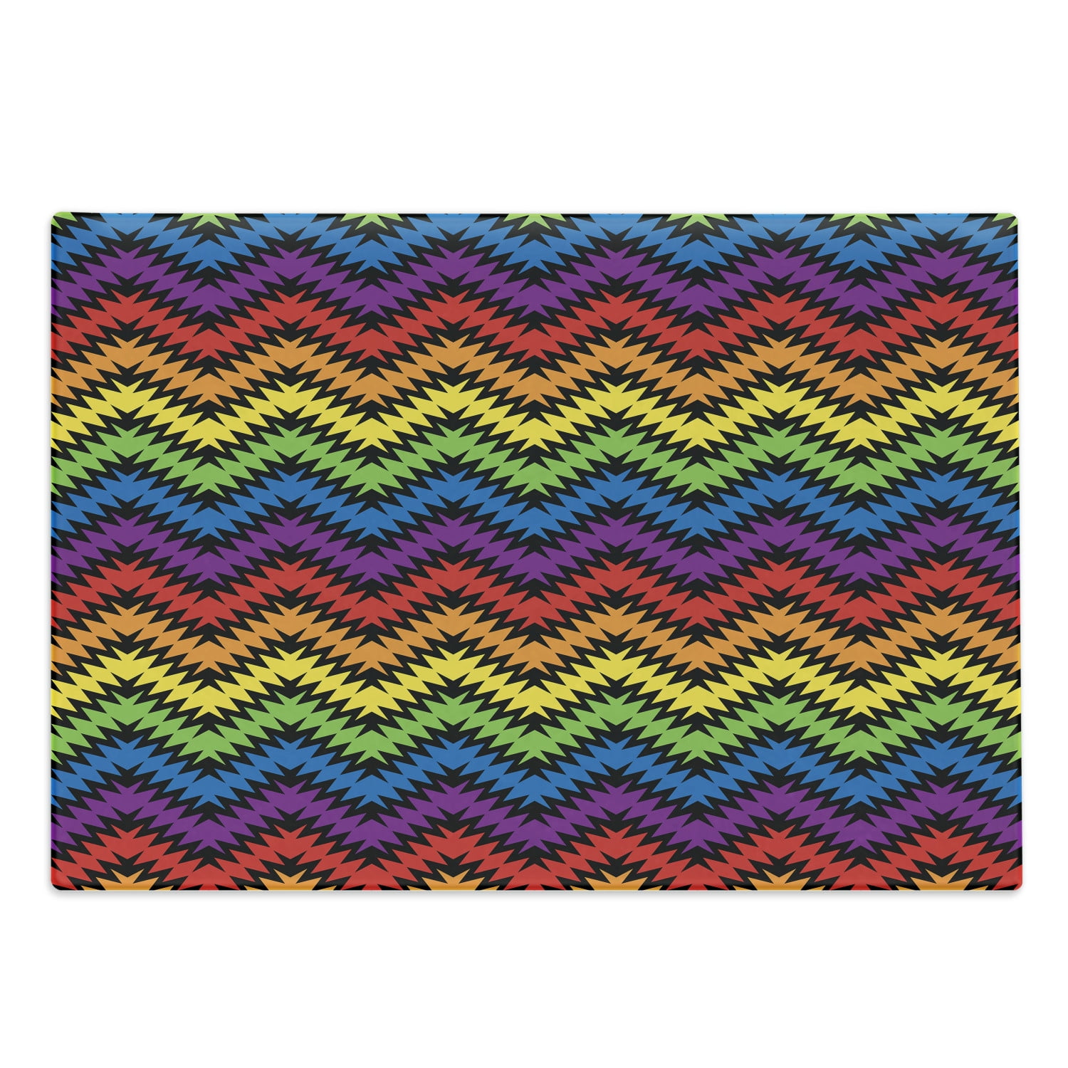 Chevron Cutting Board, Jagged and Spiked Zigzag Pattern with Vibrant ...